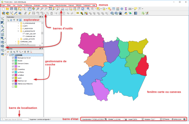 1- Introduction à QGIS - Menus -Outils